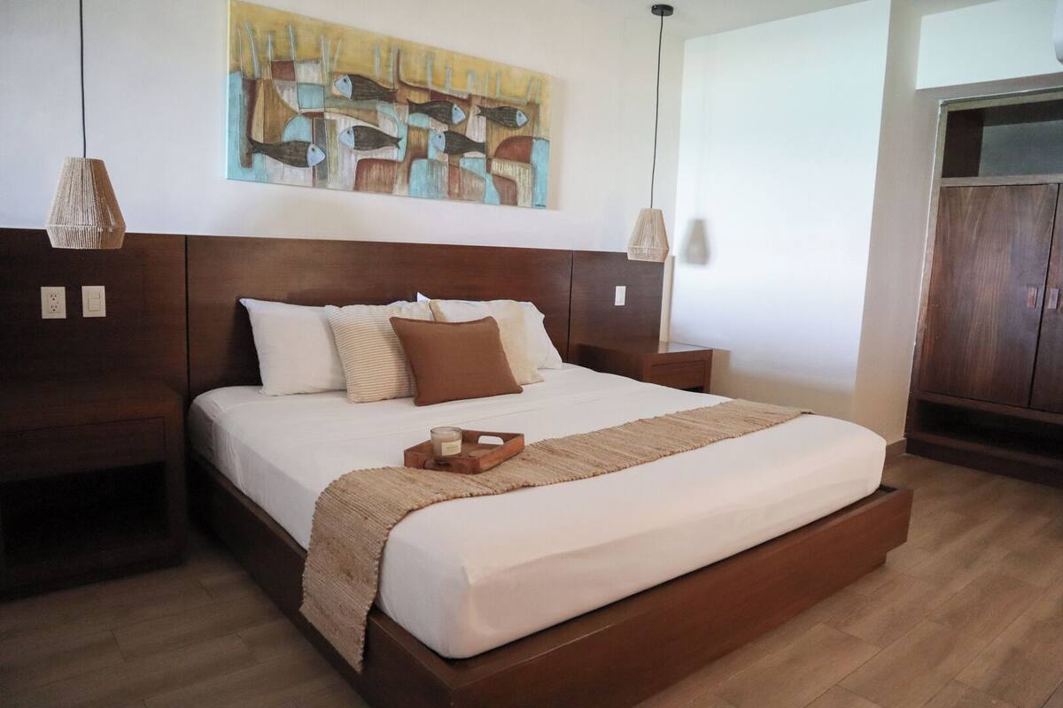 Quarto Duplo Deluxe, vista para o oceano | Com mobília individualizada, Wi-fi grátis, roupa de cama fornecida