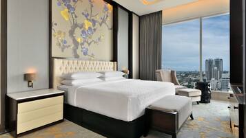 Suite Presidencial, 1 cama king-size, não fumadores | Lençóis de algodão egípcio, roupa de alta qualidade, minibar