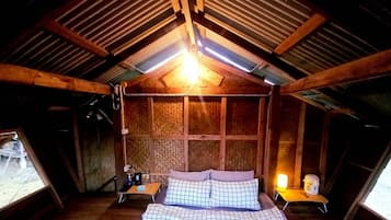 Bangalô básico | 1 quarto, roupa de cama