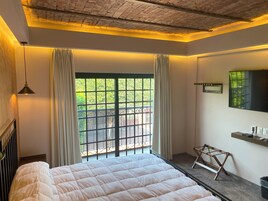 Quarto casal superluxo, 1 cama King, vista para a cidade | Roupas de cama de algodão egípcio, roupas de cama premium