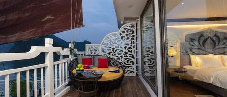 Quarto Duplo ou Twin Premier, terraço, vista para o oceano | Terraço/pátio interior