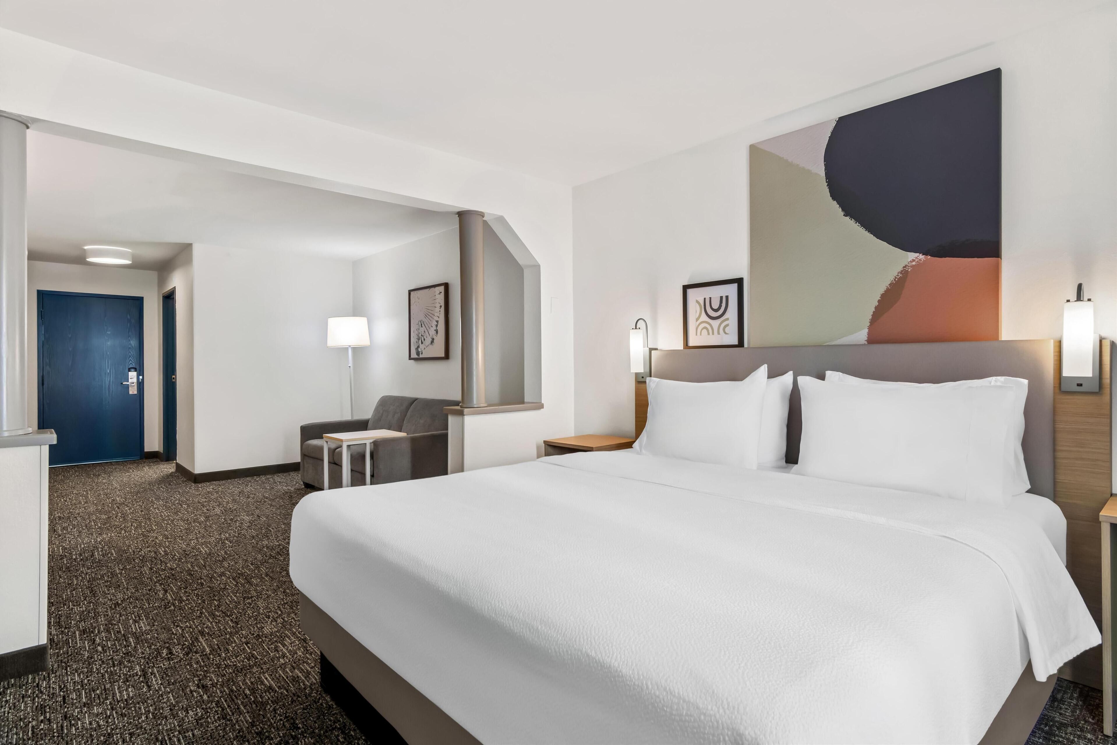 Quarto, 1 cama king-size e sofá-cama | Sala de estar