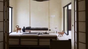 Villa, 3 quartos, não fumadores, vista para a piscina | Sala de estar