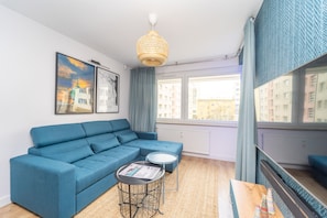 Apartamento | 1 quarto, escrivaninha, cortinas blackout, Wi-Fi de cortesia