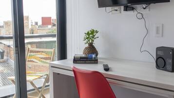 Apartamento Básico, 1 cama individual | 1 quarto, lençóis de algodão egípcio, roupa de alta qualidade