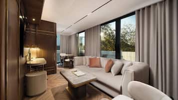 Suíte presidencial | 1 quarto, roupas de cama premium, frigobar, cofres nos quartos