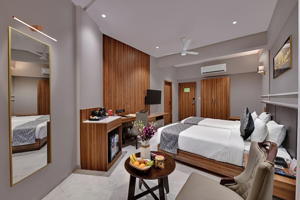 Quarto Executivo | 1 quarto, roupa de alta qualidade, camas de colchão viscoelástico