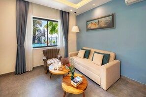 Apartamento, 2 quartos, vista para a piscina | Roupas de cama antialérgicas