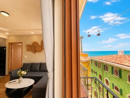 Apartamento de Luxo, 2 quartos, não fumadores, vista para o oceano | Vista para a praia ou o mar