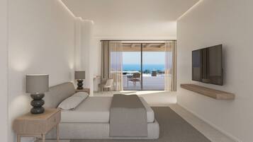 Under the Stars Suite, Sea View, Heated Plunge Pool | Roupas de cama premium, frigobar, cofres nos quartos