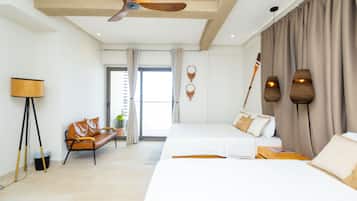 Quarto Twin Superior, varanda, vista para o mar | 1 quarto, roupa de alta qualidade, minibar