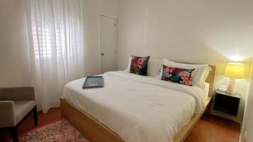 Apartamento com design assinado | 2 quartos, roupas de cama de algodão egípcio, roupas de cama premium