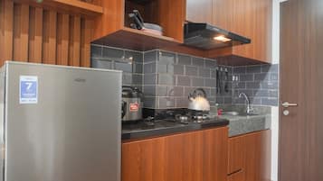 Estúdio | Cozinha privada | Um frigorífico/congelador grande, uma placa de cozinha