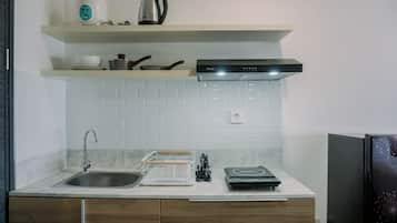 Estúdio | Cozinha privada | Geladeira grande, cooktop