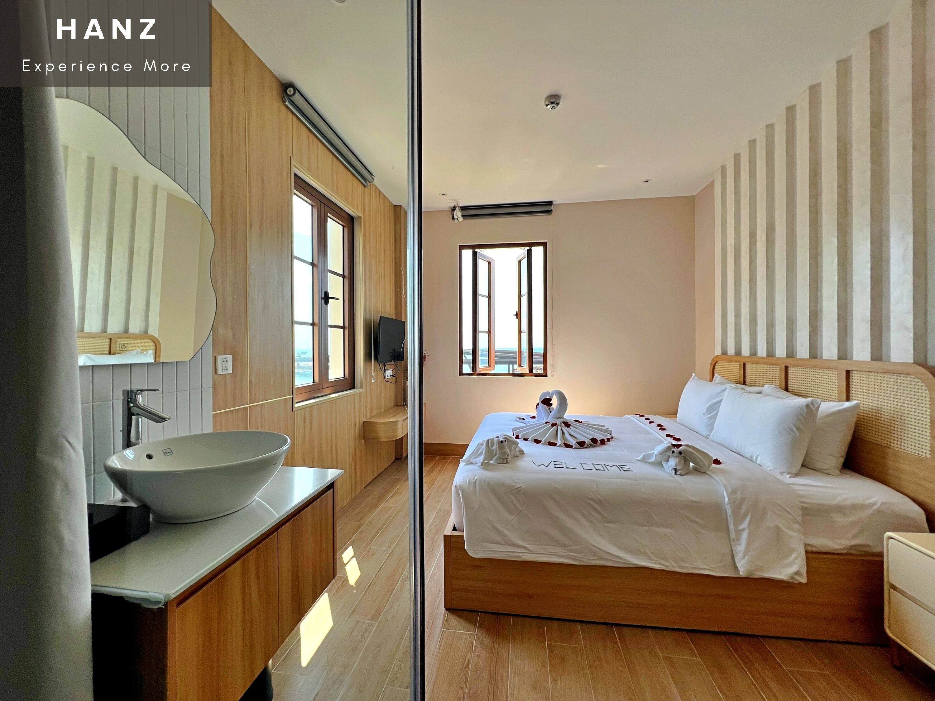 Quarto casal luxo, 1 cama Queen, vista para o mar, de frente para o mar | Roupas de cama de algodão egípcio, roupas de cama premium