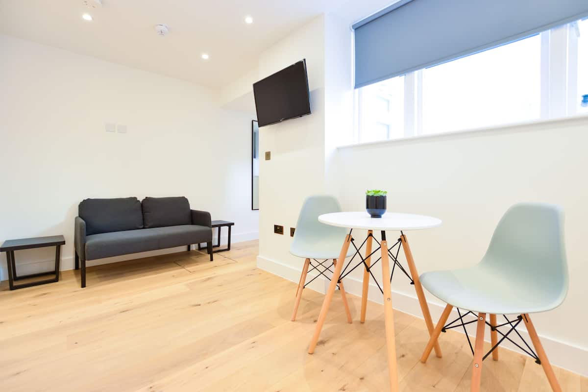 Lower Ground Floor Economy One Bedroom | Área de estar | TV de tela plana, pisos aquecidos