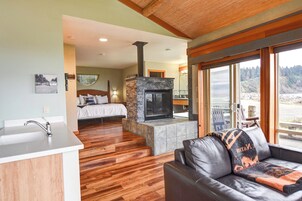 Estúdio superluxo, 1 cama King, de frente para o oceano | Área de estar