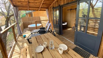 Chalet Edzna STANDARD jacuzzi 2 personnes | Terraço/pátio