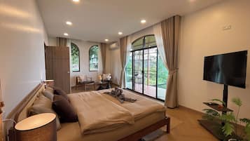 Villa Deluxe, 1 cama king-size | 1 quarto, roupa de alta qualidade, camas de colchão Select Comfort