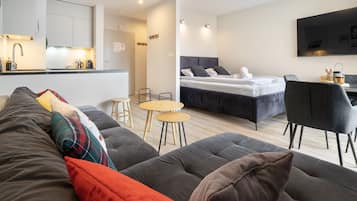 Suite-Estúdio Superior | 1 quarto, ferro/tábua de engomar, Wi-fi grátis, roupa de cama fornecida