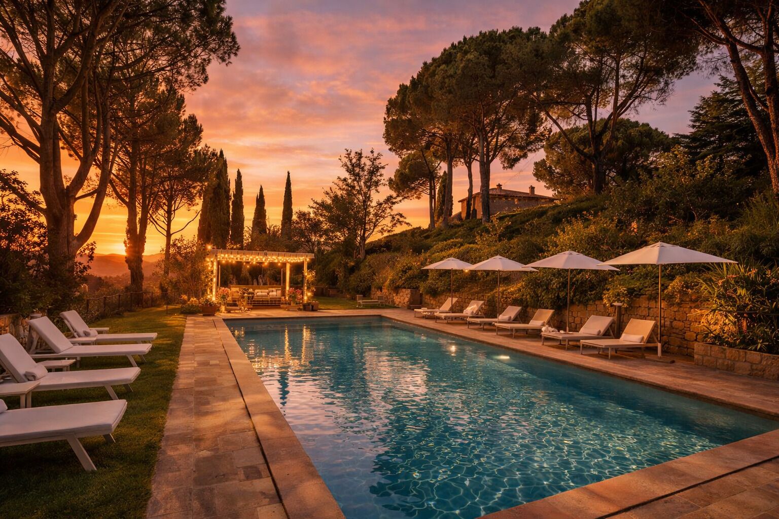 Piscina exterior sazonal 