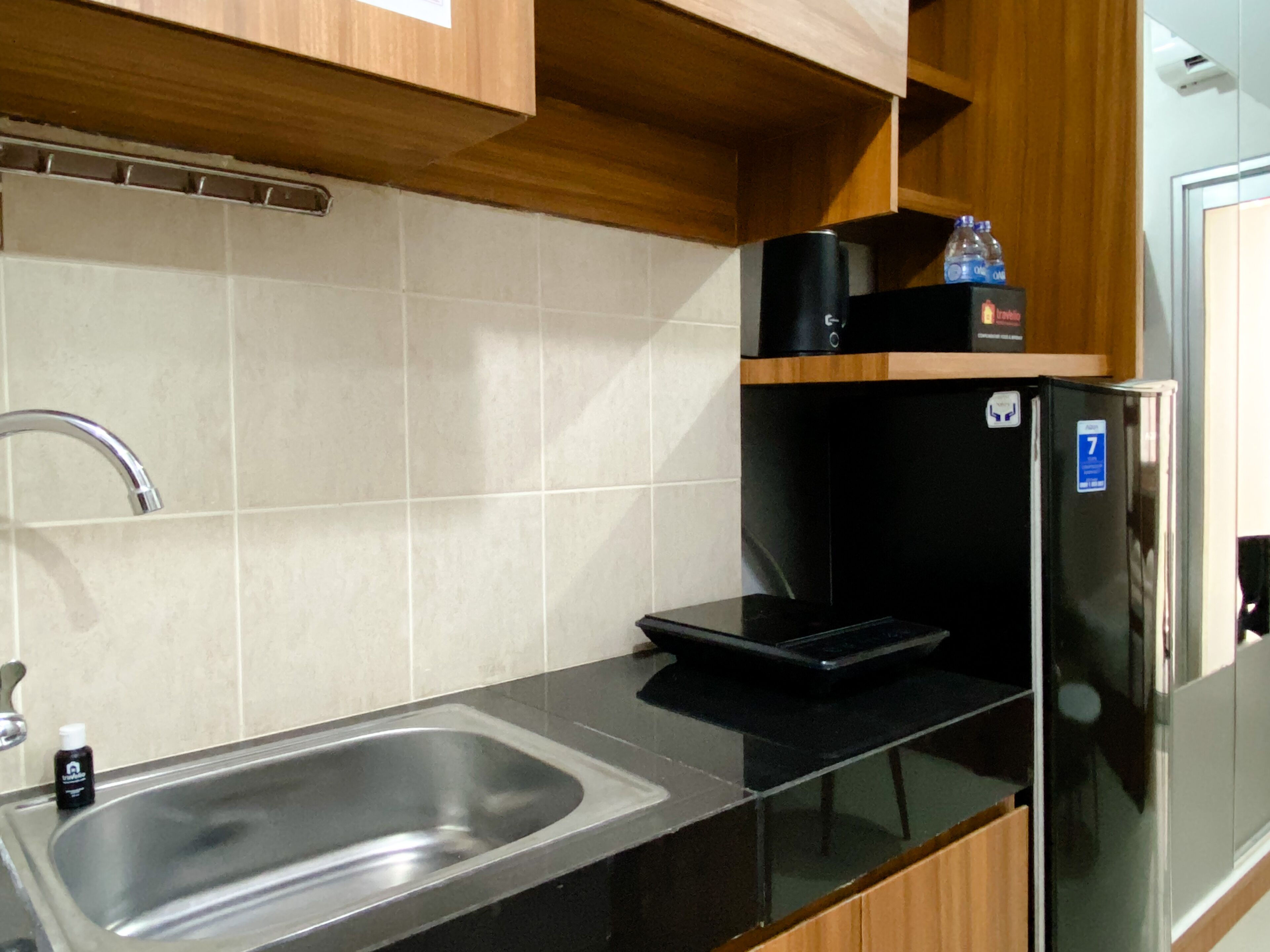 Estúdio | Cozinha privada | Um frigorífico, uma placa de cozinha, uma panela elétrica de arroz 
