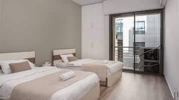 Apartamento elite, 2 quartos, vista para a cidade | 2 quartos, roupas de cama premium