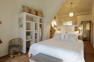 Quarto elite, terraço, vista para o jardim | Roupas de cama de algodão egípcio, roupas de cama premium