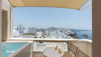 Suite Romântica, 1 quarto, banheira de hidromassagem grande, vista para o oceano | Vista para a praia ou o mar