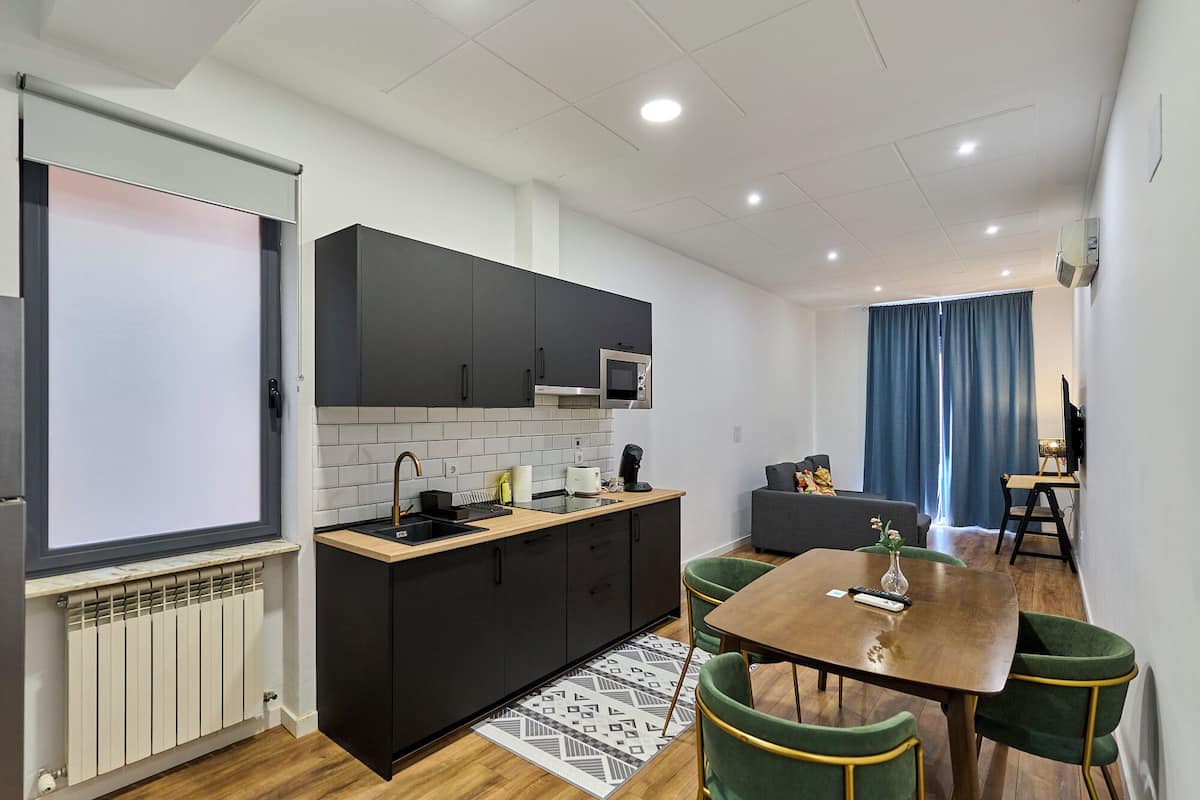 Estúdio Superior, varanda, Vista para a cidade | Cozinha privada | Um frigorífico/congelador grande, um micro-ondas, uma placa de cozinha