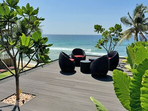 Quarto casal, terraço, vista para o oceano | Terraço/pátio