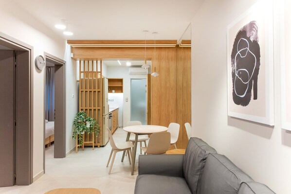 Apartamento urbano | Área de estar | TV de plasma 40 polegadas com canais a cabo