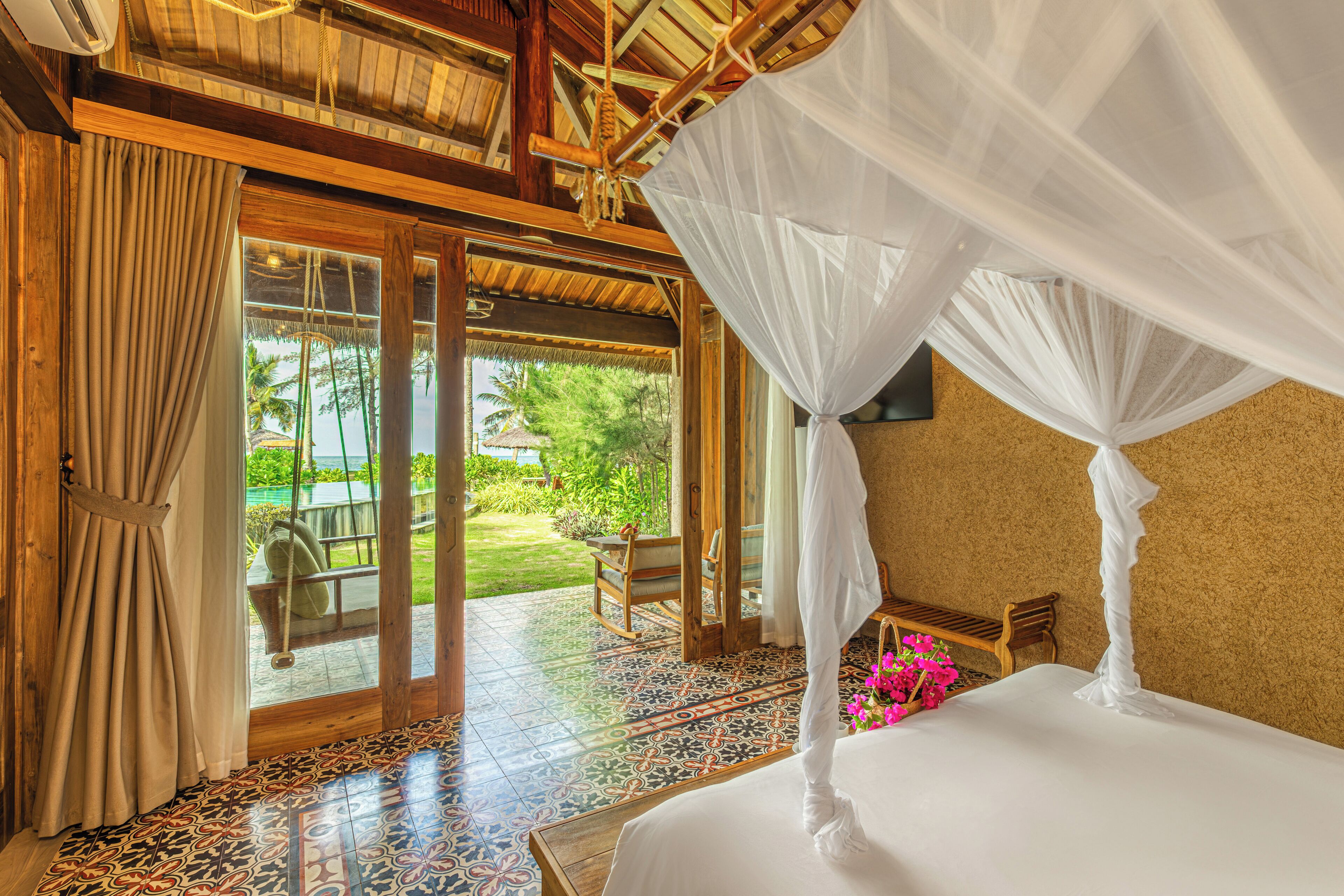 Villa, 1 quarto, piscina privativa, em frente à praia | 1 quarto, roupa de alta qualidade, minibar 