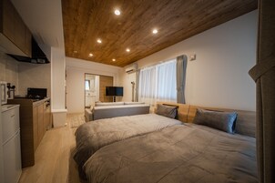 Apartamento Básico | 1 quarto, cortinas/cortinados opacos, ferro/tábua de engomar 