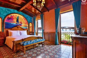 Quarto Duplo, 1 cama king-size, varanda, vista para o oceano (Aeternus Amoris) | Lençóis italianos Frette, roupa de alta qualidade, edredões de penas 