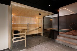 Sauna, banheira de hidromassagem, banho turco 
