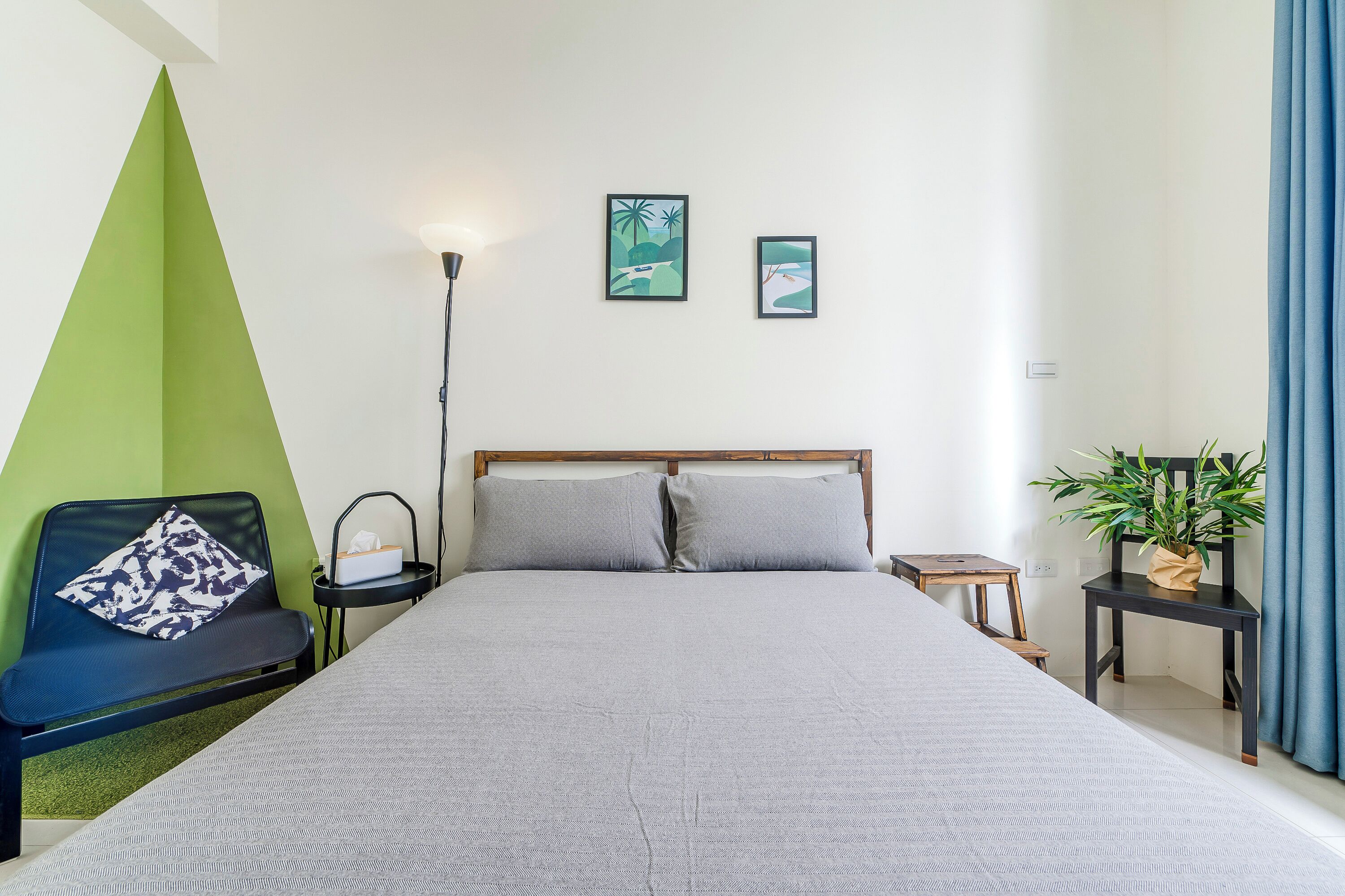 Quarto Duplo Superior | Cortinas/cortinados opacos, roupa de cama fornecida 
