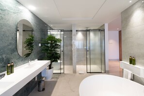 Artigos de higiene pessoal grátis, um secador de cabelo 