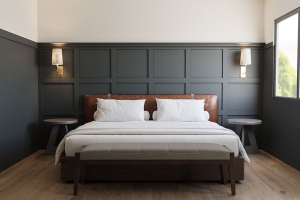 Quarto com design assinado | Escrivaninha, Wi-Fi de cortesia, roupa de cama