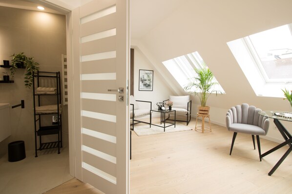 Apartamento design | Área de estar | Pisos aquecidos