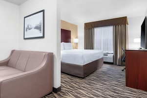 Estúdio, 1 cama king-size e sofá-cama, não fumadores | Secretária, cortinas/cortinados opacos, ferro/tábua de engomar