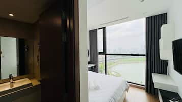 Apartamento superluxo, 2 quartos | Roupas de cama de algodão egípcio, roupas de cama premium