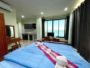 Quarto casal luxo, vista para o oceano | Wi-Fi de cortesia, roupa de cama