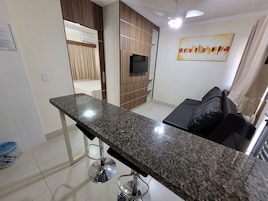 Apartamento | 1 quarto, com mobília individualizada, Wi-fi grátis 