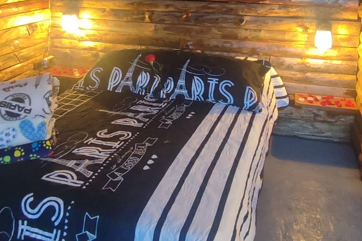 Cabana romântica, vista para a montanha | 2 quartos, roupa de cama