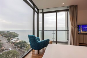 Apartamento família, 2 quartos, vista para a praia | Roupas de cama premium, frigobar (abastecido com alguns itens grátis)
