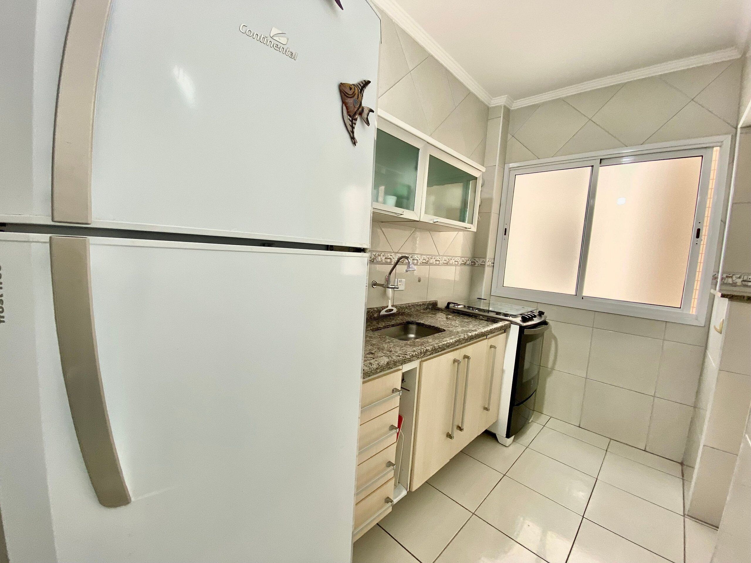 Apartamento clássico | Cozinha privada | Geladeira, micro-ondas, fogão, liquidificador