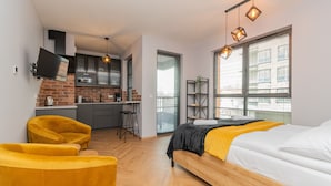 Apartamento conforto | 1 quarto, ferros/tábuas de passar roupa, Wi-Fi de cortesia