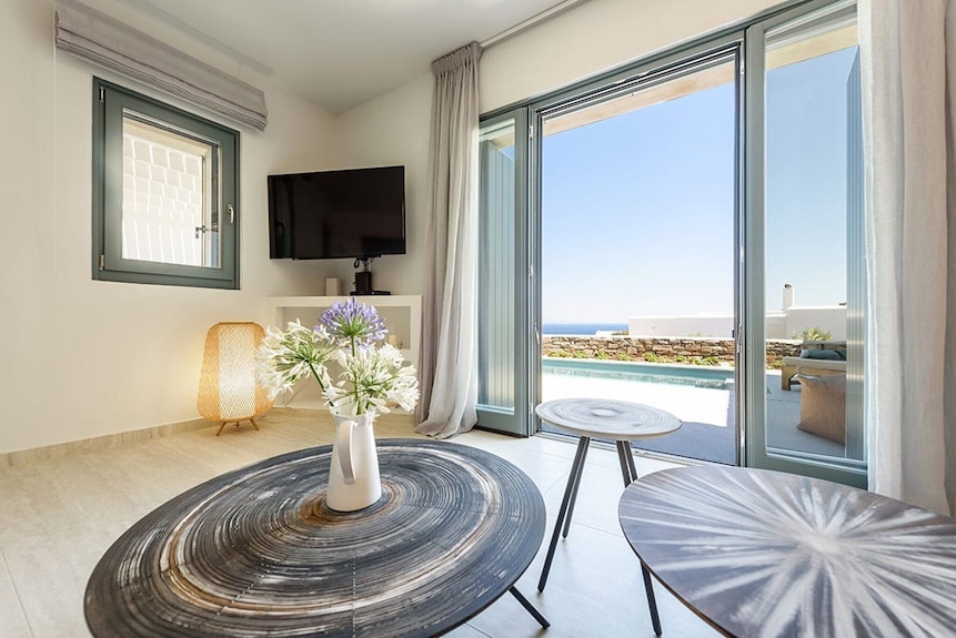 Exquisite Paros Villas | Villa Terra Magica | 3 Bedrooms | Breathtaking Sea Views & Private Pool | Aspro Chorio - Paros