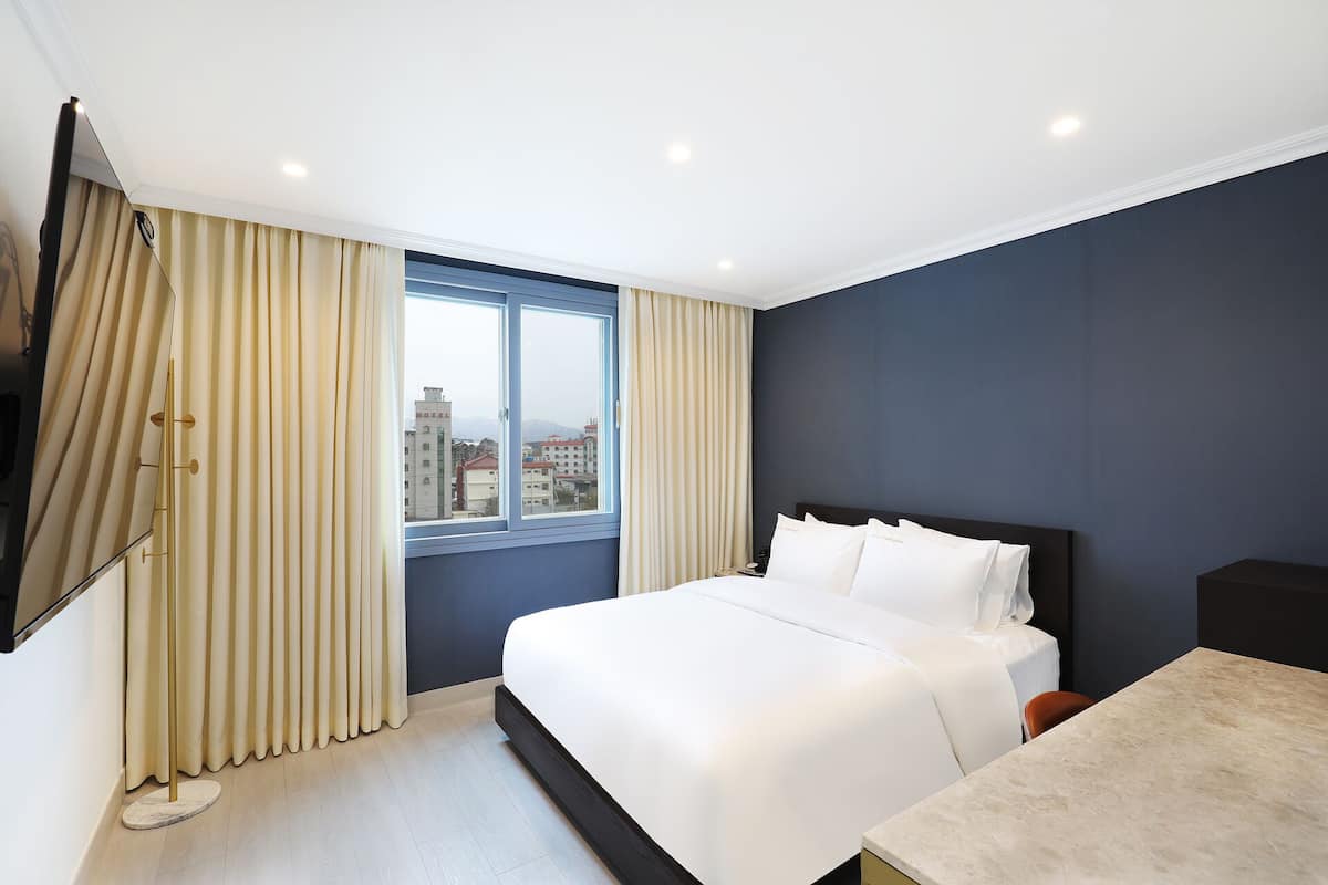 Quarto Empresarial, 1 cama queen-size | 1 quarto, lençóis de algodão egípcio, roupa de alta qualidade